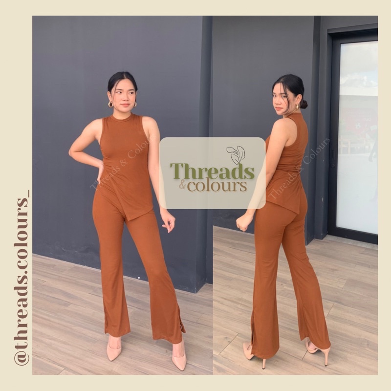 Threads & Colours | MARISSE | Halter Side Cut Top Coordinates/Elephant ...
