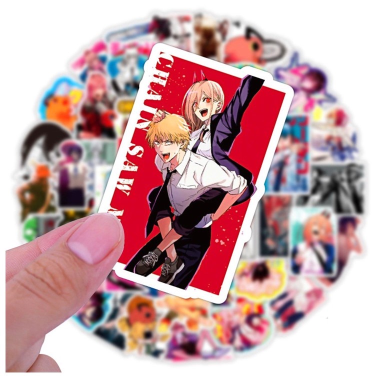 24PCS Chainsaw Man Stickers Anime Manga Series Random Design Waterproof ...