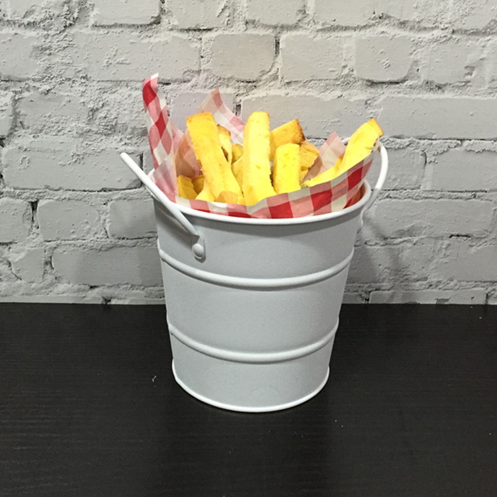 Stainless Steel American-Style Fries Bucket Mini Red Snacks Fried ...