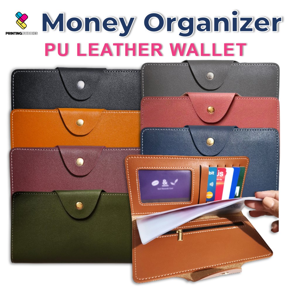 Classy Money Organizer with CUSTOMIZE Labels PU Leather Korean Fashion ...