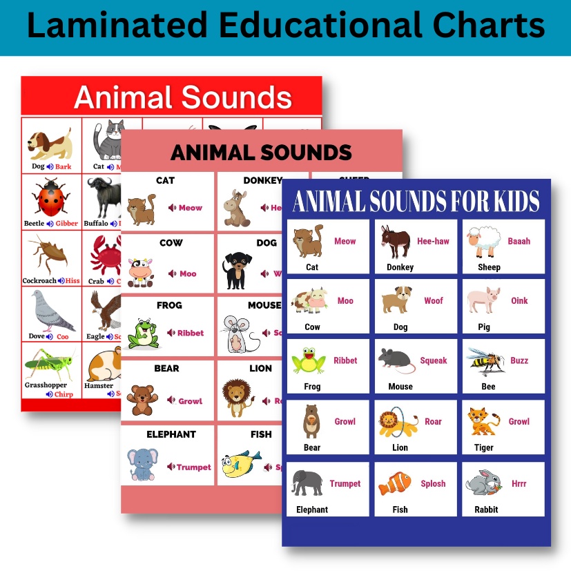 Laminated Animal Sounds Charts, Animal Sounds Posters, Educational ...