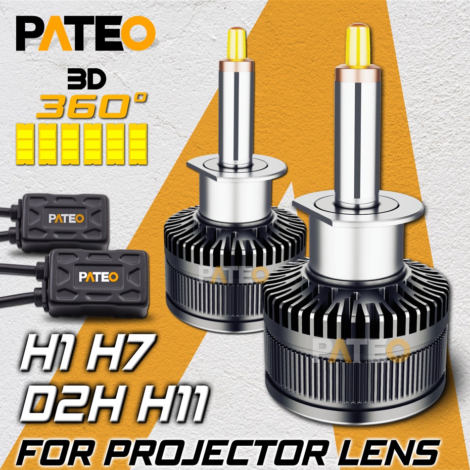 PATEO H7 H1 LED D2S D2H H11 9005 9006 Projector LED Headlight Bulb Fog ...