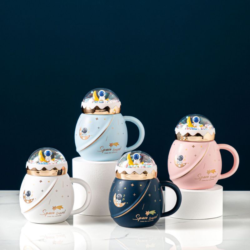 creative Planet Ceramic Mug Home Office Water Cup with Cover | Shopee ...