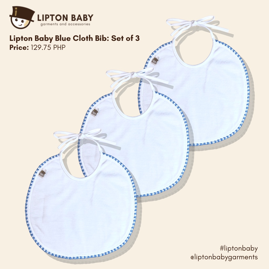 Lipton Baby Cloth Bib: Set of 3 | Shopee Philippines