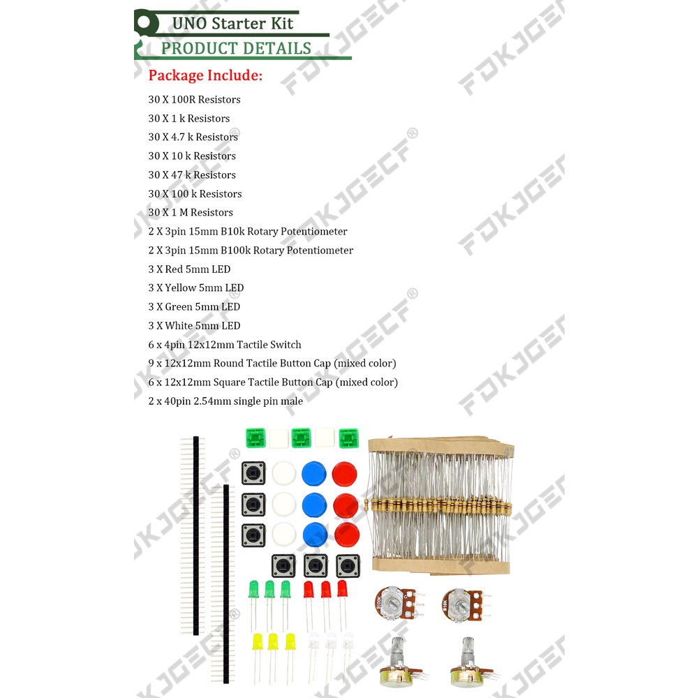 Handy Portable Resistor Kit for Arduino Starter Kit UNO R3 LED ...