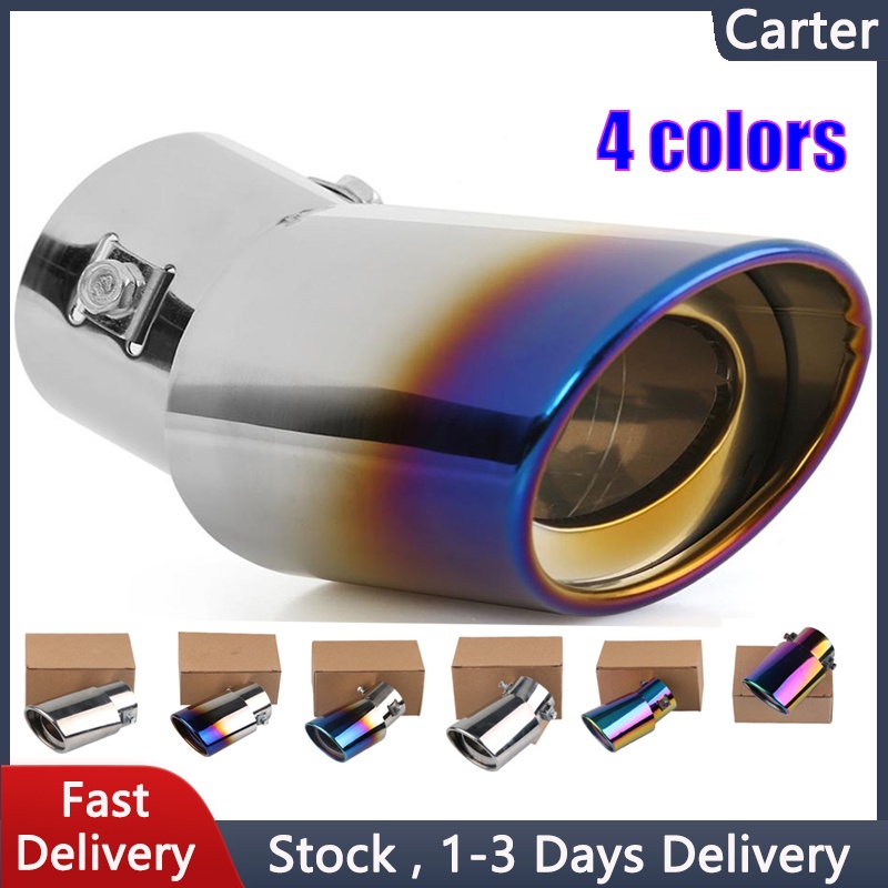 Universal Car Exhaust Muffler Tip Burnt Color Bent Stainless Steel Car ...