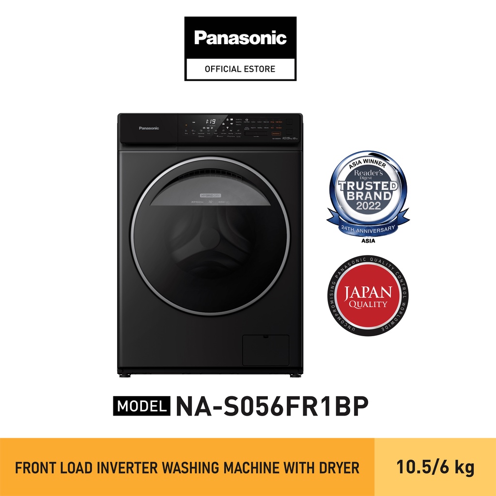 Panasonic NA-S056FR1BP 10.5/6kg Gentle Dry and Hygienic Front Load ...