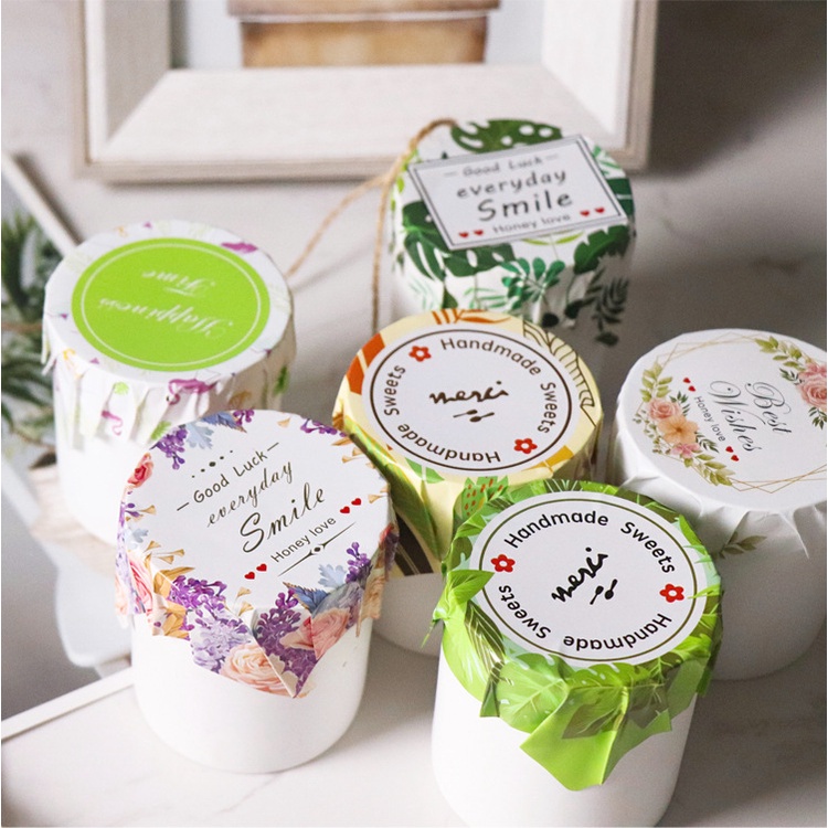 Pudding cup dessert milk jelly sealing bottle sticker box sticker self ...