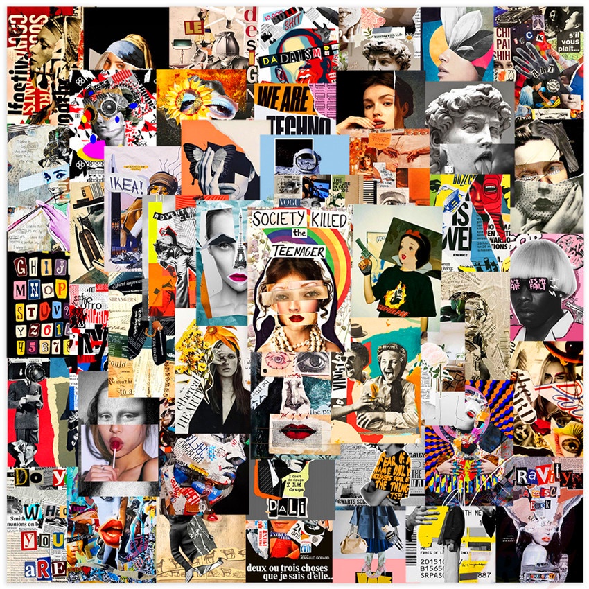 Splice Mosaic Art Series 01 Mini Poster Stickers 50Pcs/Set DIY Fashion ...