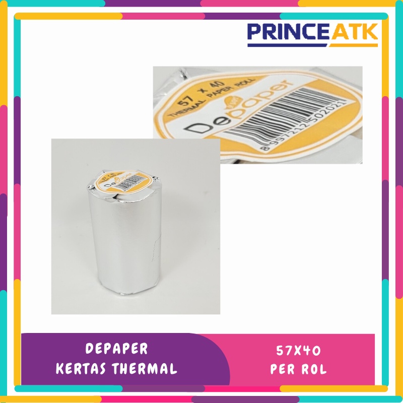 Thermal PAPER CASHIER STRUCK 57 X 40 per ROLL CORELESS DEPAPER | Shopee ...