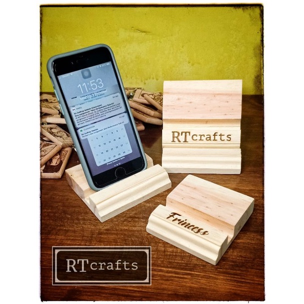 WOODEN PHONE STAND WITH FREE LASER ENGRAVED | Shopee Philippines