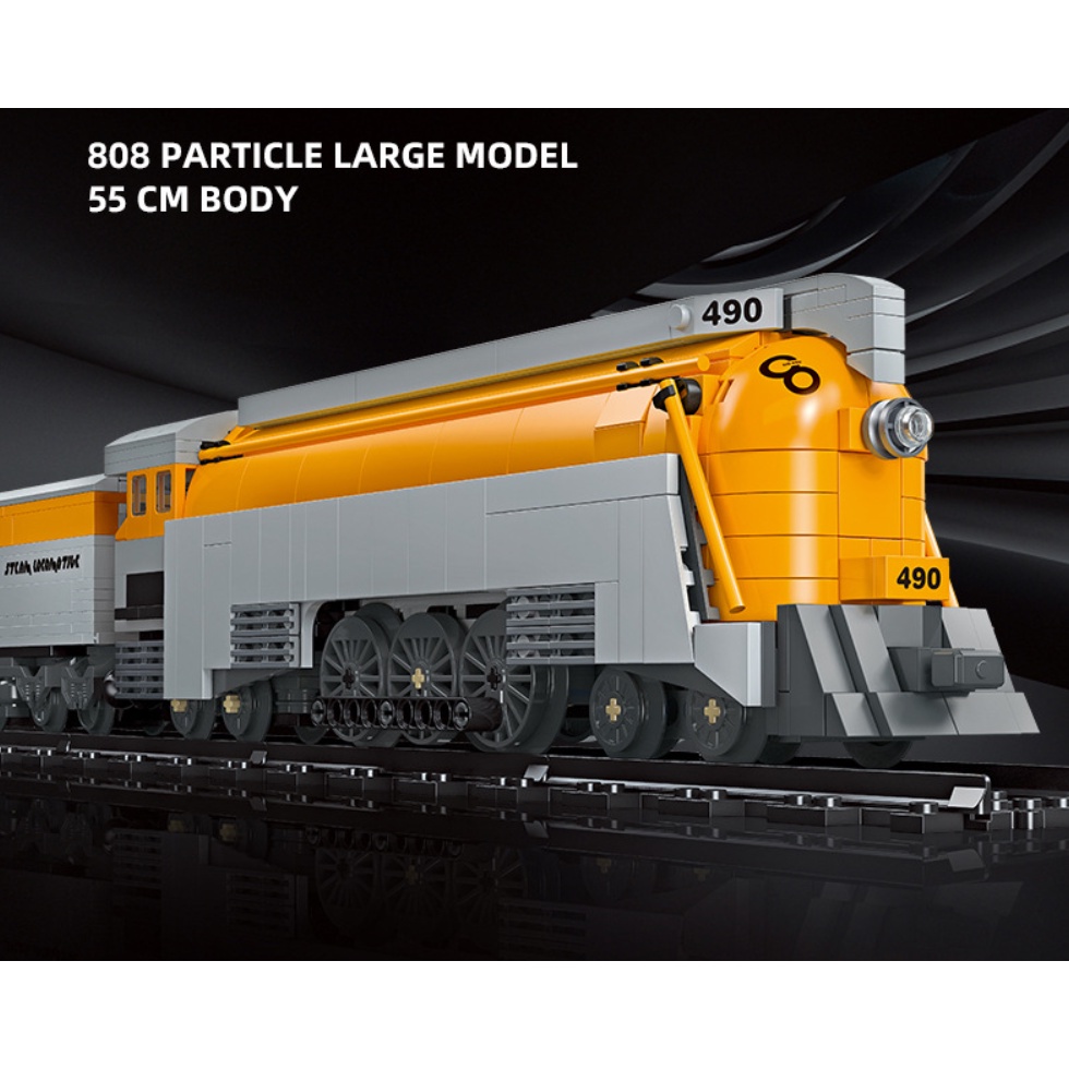 Mytopshop 808PCS MOC CO490 Steam Train Rail Model Educational Toy ...