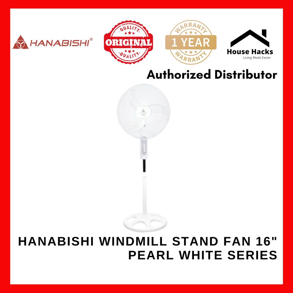 Hanabishi Windmill Stand Fan 16" Pearl White Series 16SFWHT (House ...