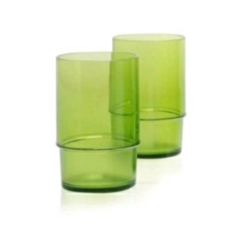 Tupperware Crystal High Glass 400ml each price per piece green color ...