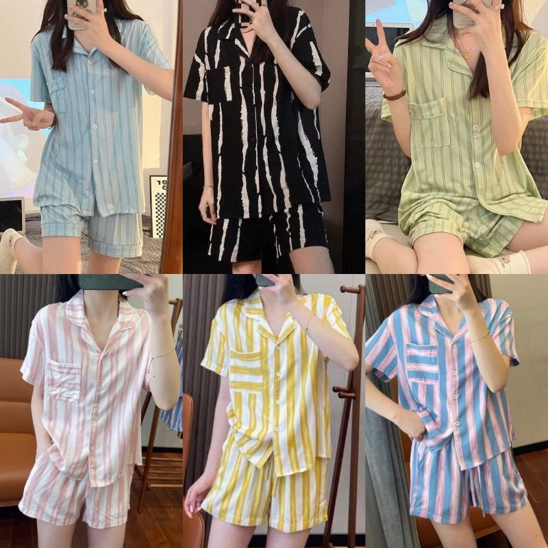 New Sleepwear Short terno Stripe(wQ | Shopee Philippines