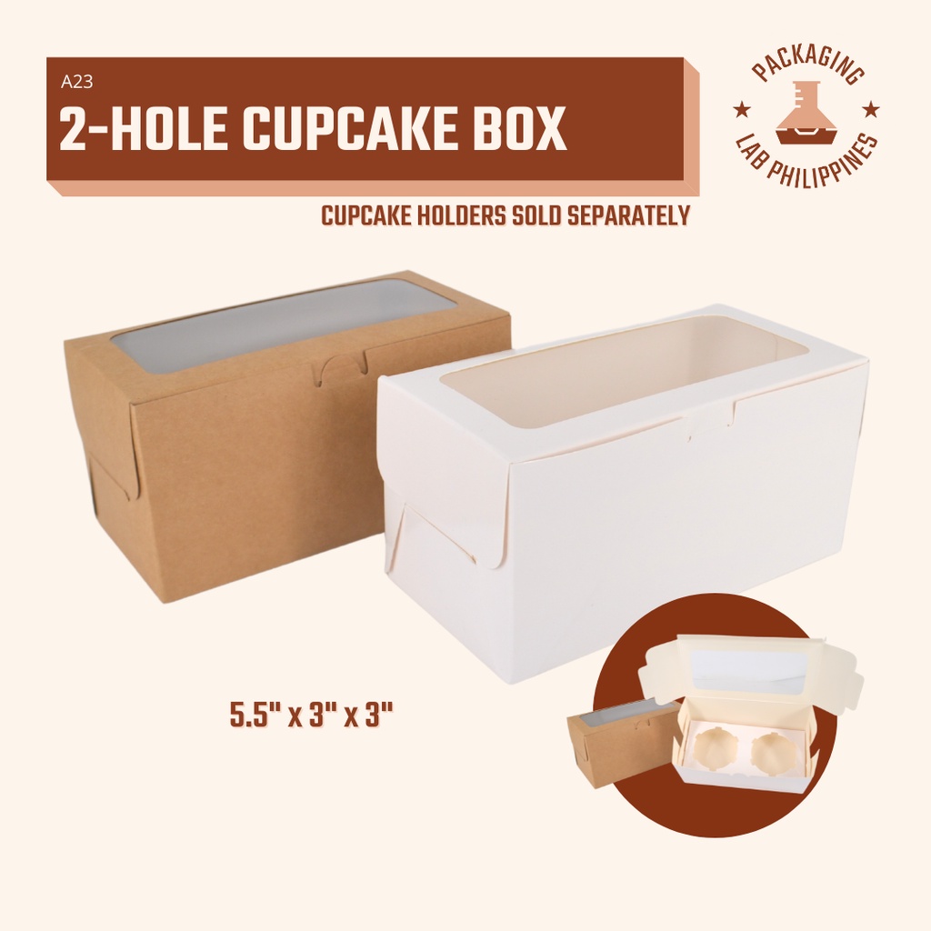 [20pcs] Opal box | 2-Hole Cupcake box | Shopee Philippines