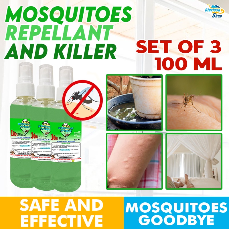 Mosquitoes Goodbye Spray 100ml ( Set of 3 ) Mosquito Killer Repellant ...