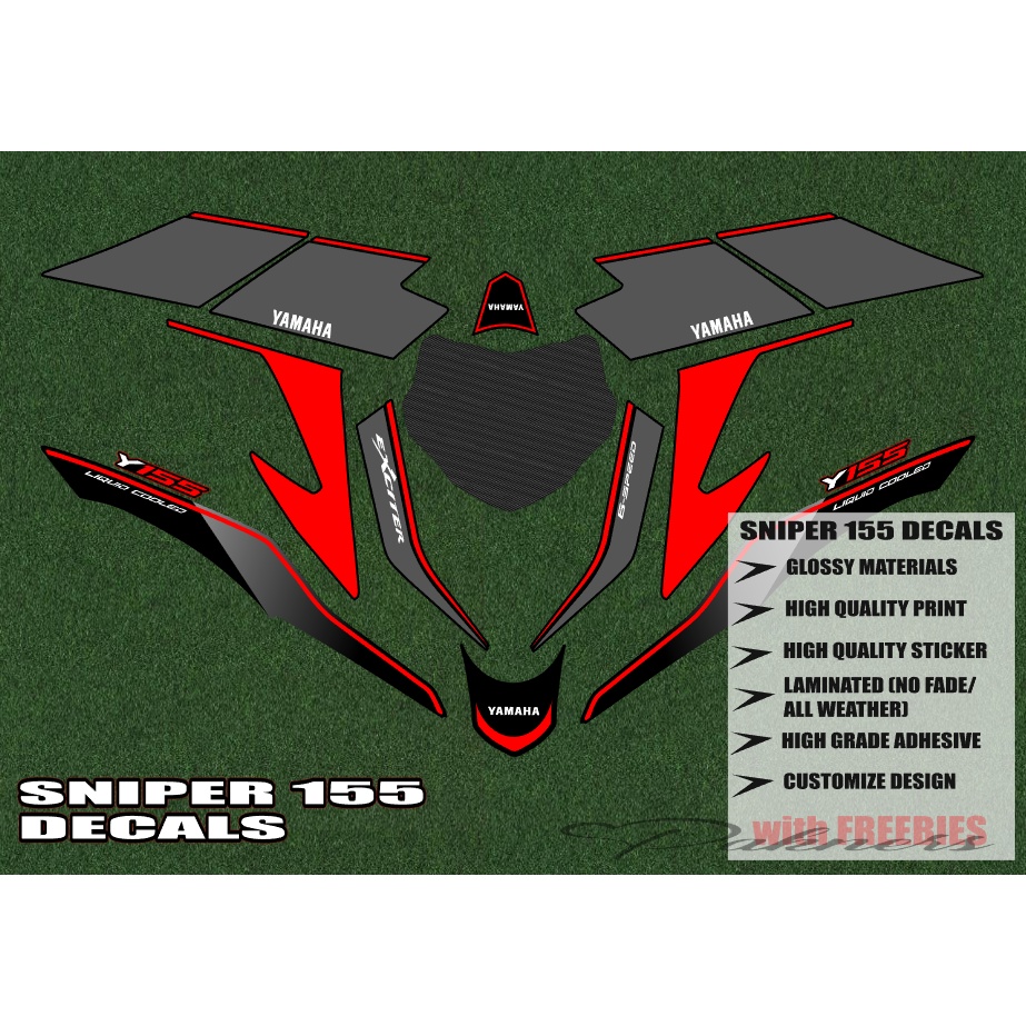 Sniper 155 YAMAHA Decals Laminated Anti fading high grade adhesive ...