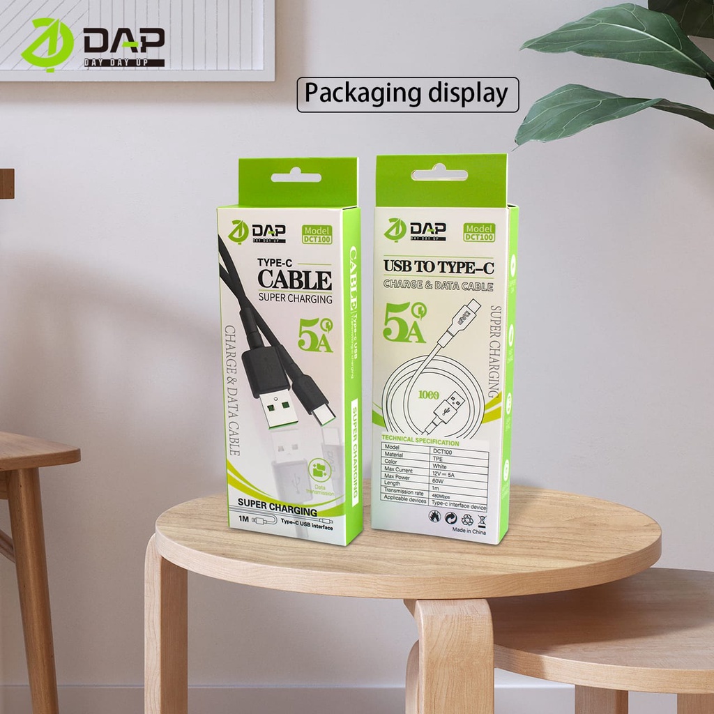 Usb Type-C Data CABLE MODEL DCT-100 Super Fast Charging 5A 60W length 1 ...