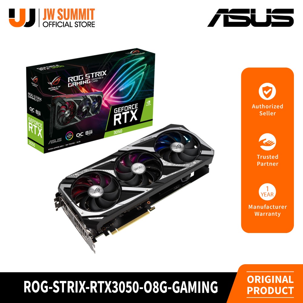 Asus ROG-STRIX-RTX3050-O8G-GAMING NVIDIA GeForce RTX 3050 8GB GDDR6 128 ...