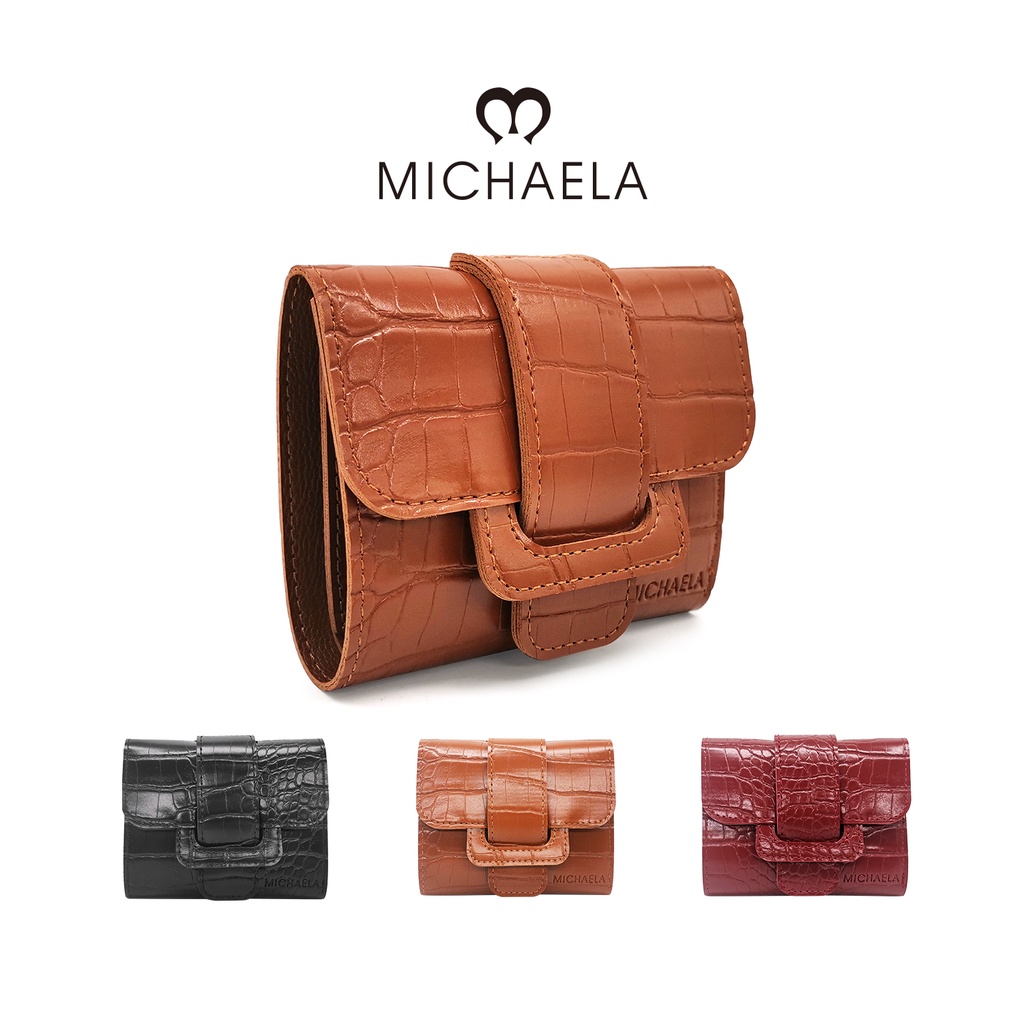 MICHAELA Short Wallet for Women High Quality Embossed Leather Fashion ...