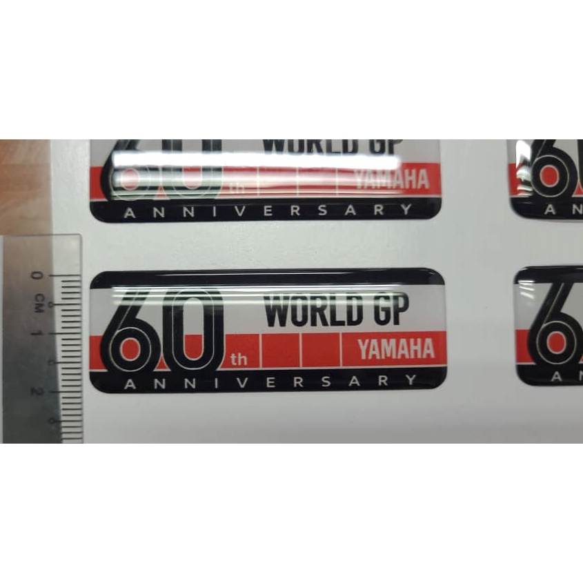 YAMAHA WORLD GP 60TH ANNIVERSARRY Sticker Timbul 3D Epoxy yamaha ...