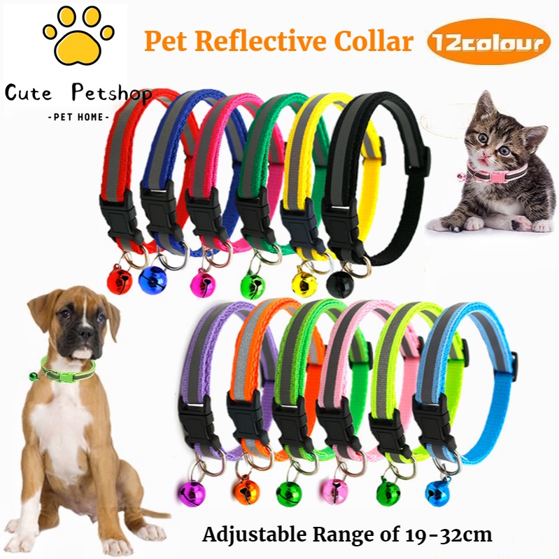 Reflective Collar Nylon Dog Collar Night Safety Flashing Light Up ...