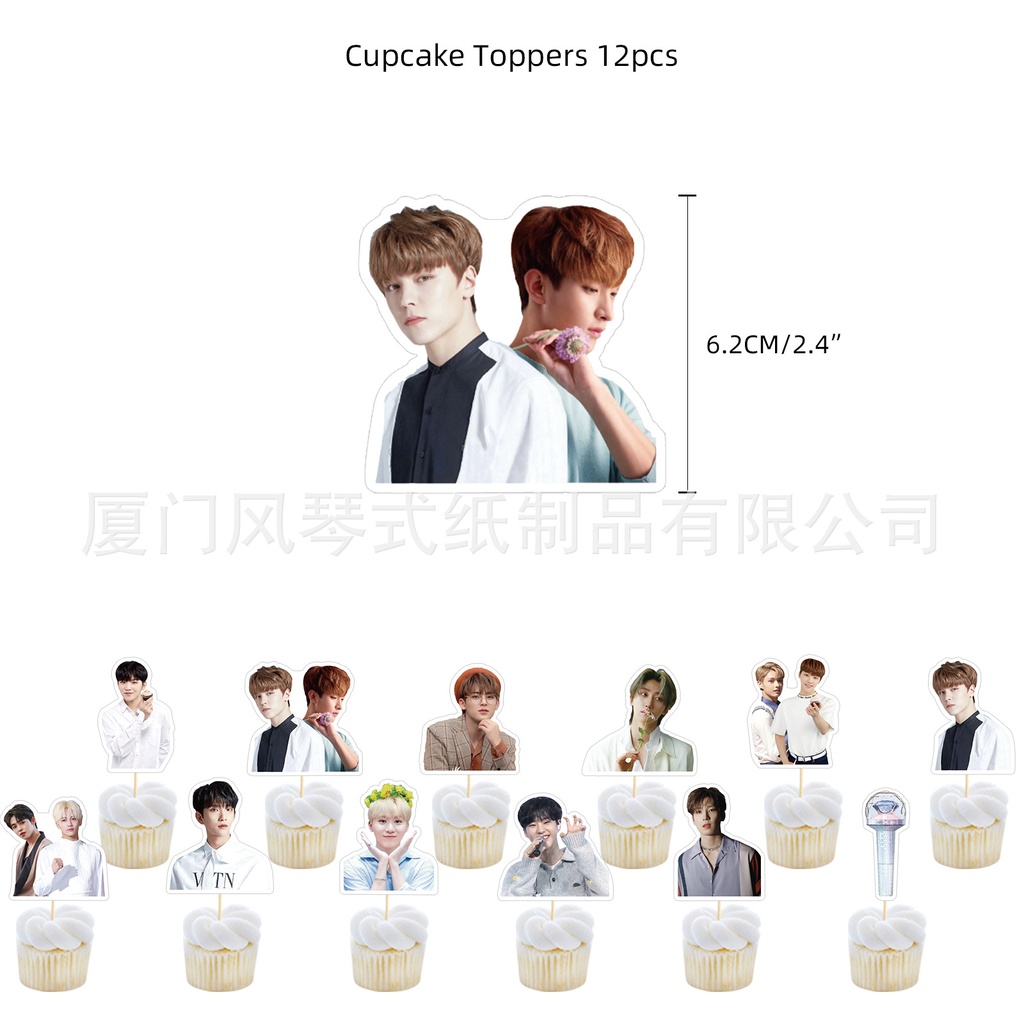 SEVENTEEN Theme birthday party decorations banner cake topper balloon ...