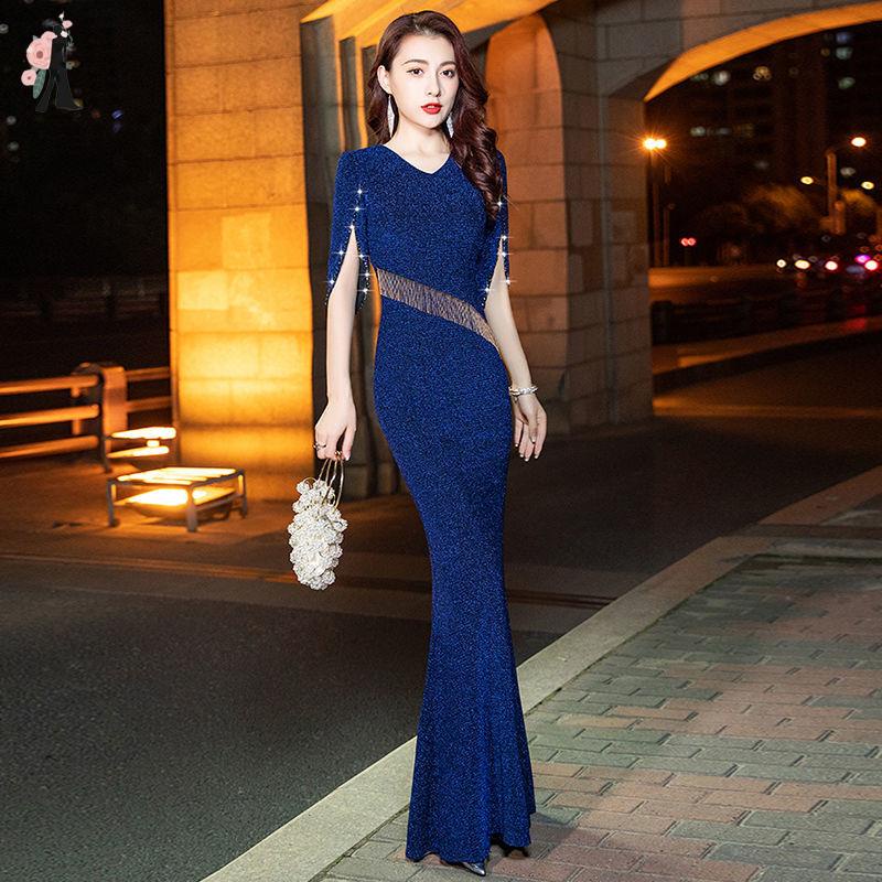 Fishtail formal dress women Evening Dinner Gown High-end evening women ...