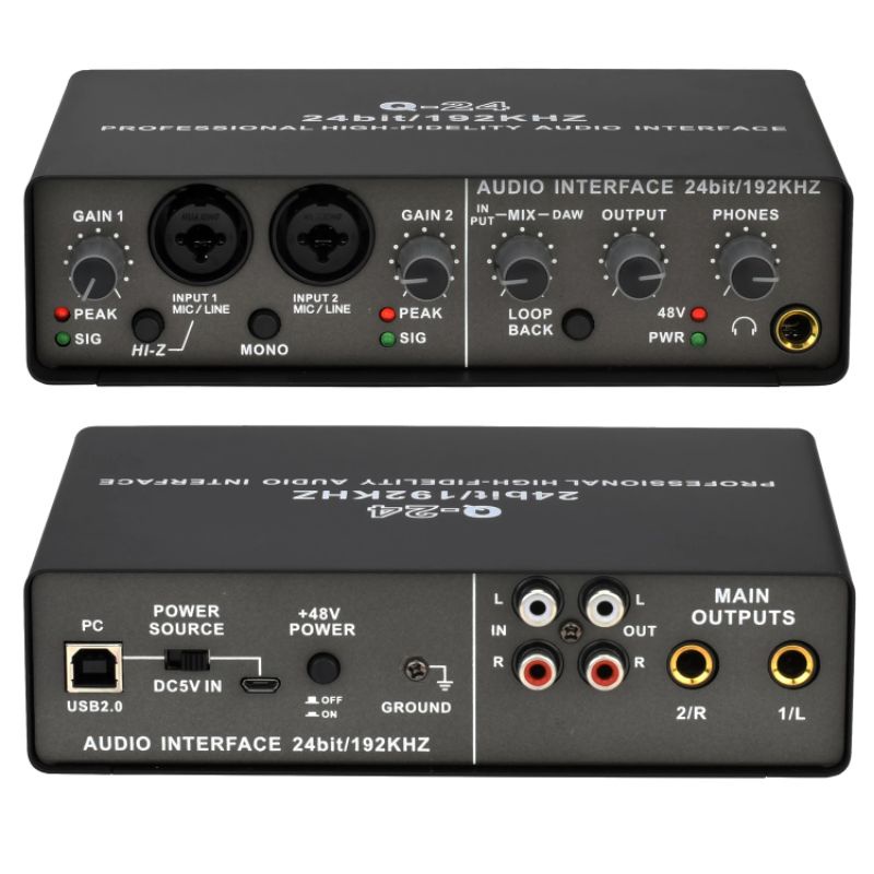 XTUGA E-22 Audio Interface Sound Card 2 Channels 24Bit/192Khz | Shopee ...