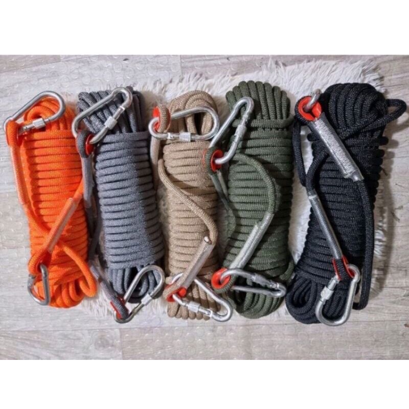 Utility Rope with 2 carabiners 10m for hiking | Shopee Philippines