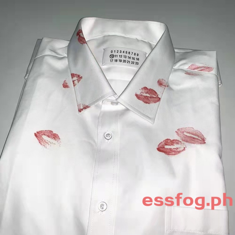 New MM6 Magella MM6 Unique Lip Print Shirt Niche Design High Street Men ...