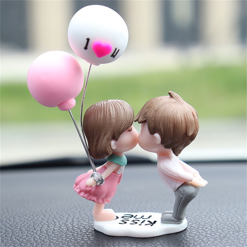 Cute cartoon car decoration couples action figure figurines Cute ...