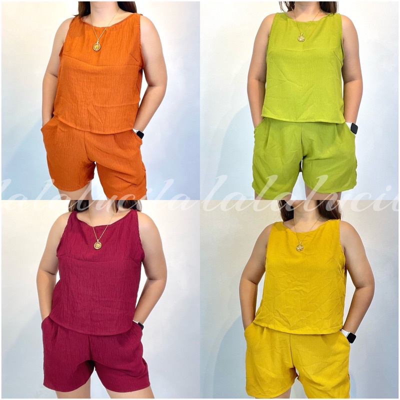 Nadine (M-XL) Crample Linen Coordinates (PLUS SIZE) | Shopee Philippines