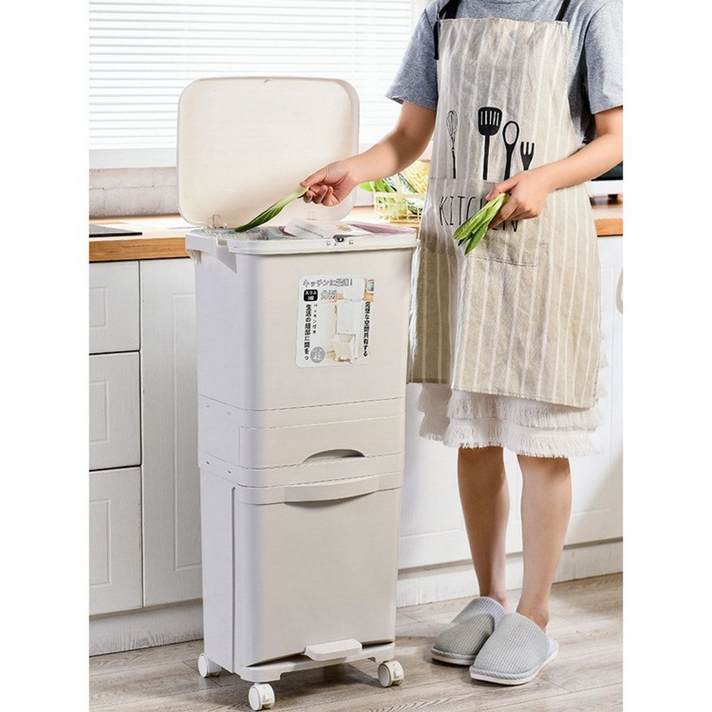 ┇42l 3 Layer Kitchen Trash Can Intelligent Wet Dry Separation Garbage ... ┇42l 3 Layer Kitchen Trash Can Intelligent Wet Dry Separation Garbage ...