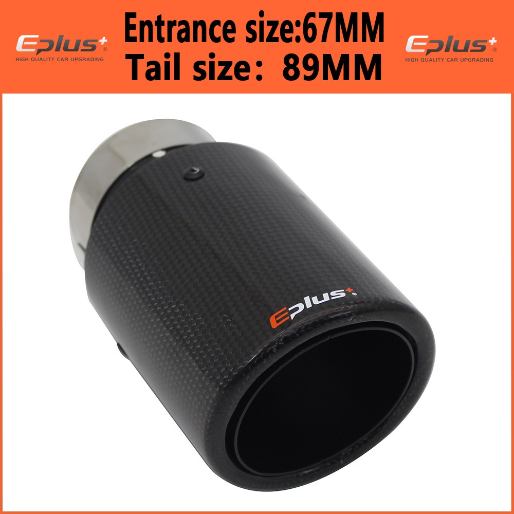 flightcar Car gloss Carbon fiber Muffler Tip Exhaust System Universal ...