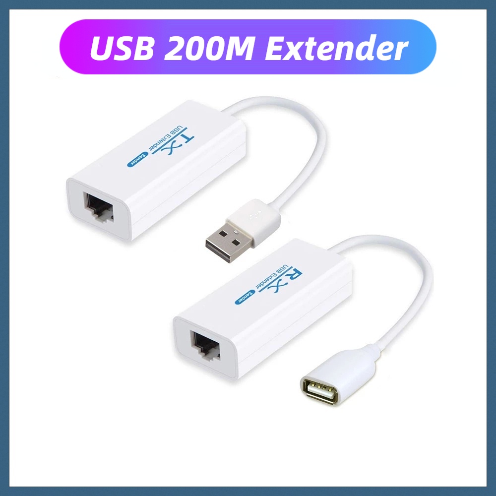 USB 200M Extender Over RJ45 Ethernet Cable USB2.0 Converter Extension ...