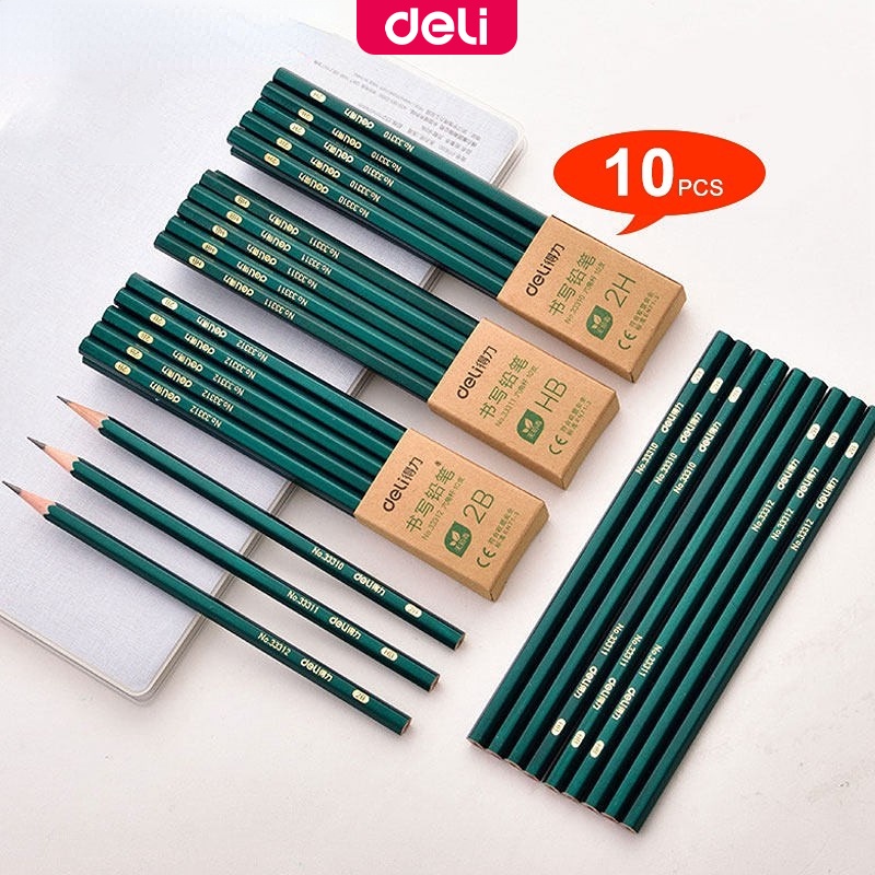 Deli 10Pcs/Set HB Pencil Professional Sketch Pencil Graphite Drawing ...