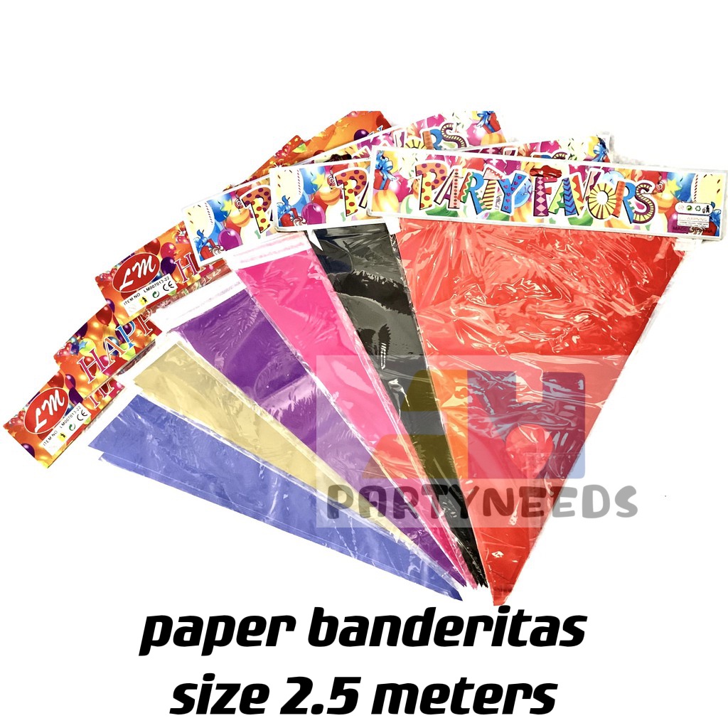 banderitas flag banner 2.5 meters plain birthday party decoration ...