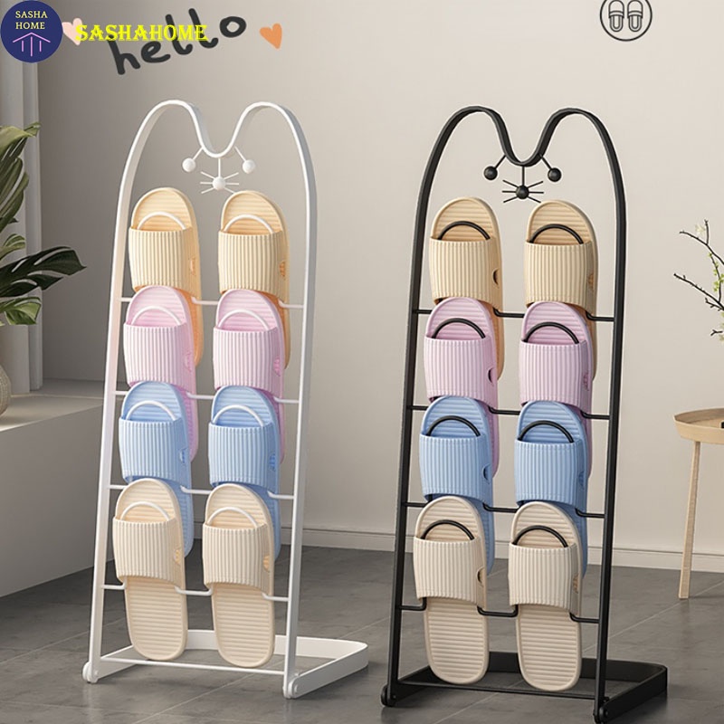 2023 New Bathroom Slippers Rack Iron Drying Shoe Rack Stand Shoe ...