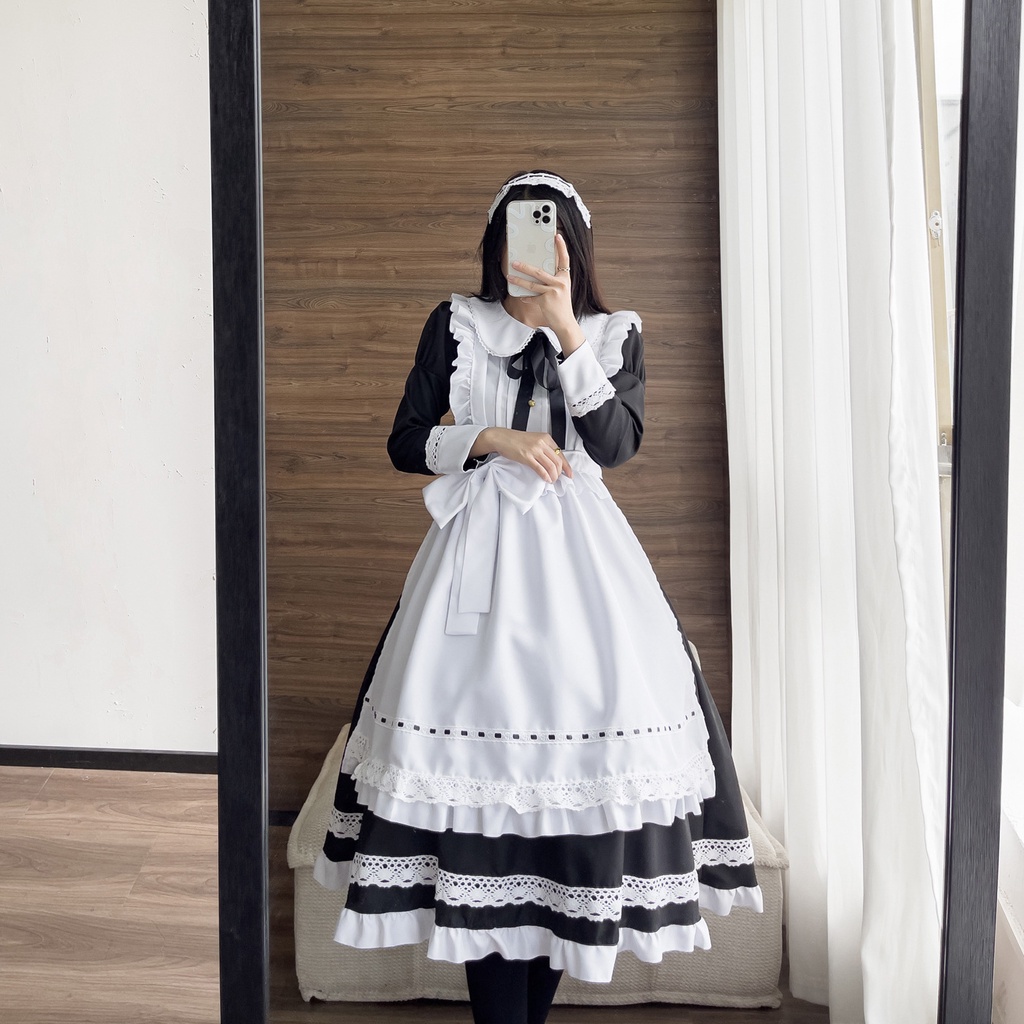 COD Plus Size Halloween Cosplay Costumes Anime Apron Maid Role Play ...