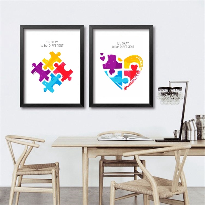 It's OKAY To Be Different Autism Awareness Quote Art Print Wall ...