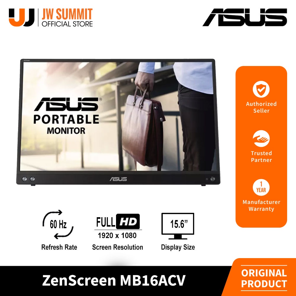 Asus ZenScreen MB16ACV 15.6" Full HD IPS Technology 5ms 60Hz Blue Light ...