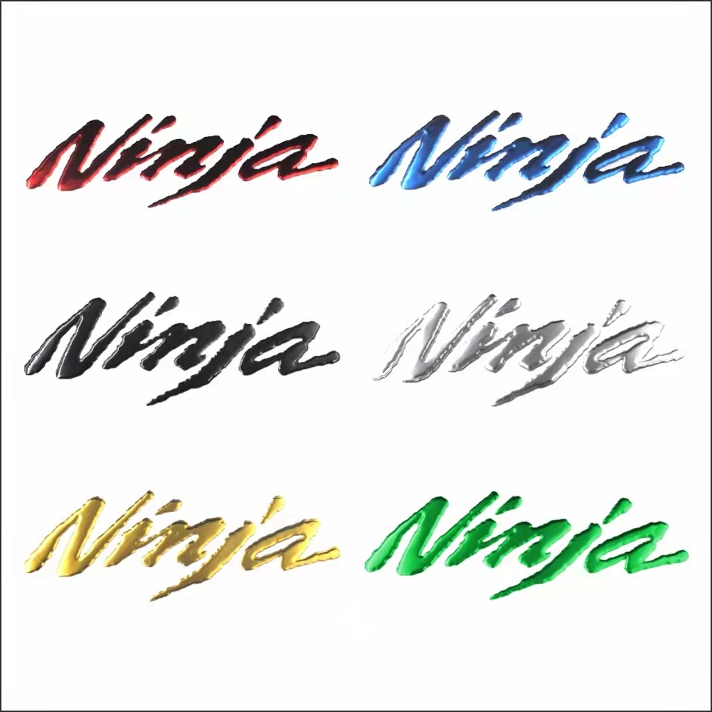 1 pair 3D Ninja Sticker For Kawasaki ninja sticker raised side decal ...