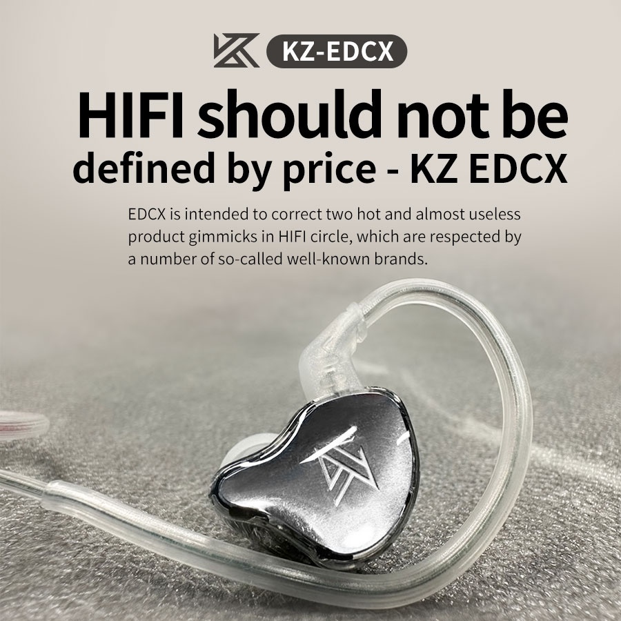 KZ EDC X HIFI Bass Wired Earphones In Ear Headset With Microphone Game ...
