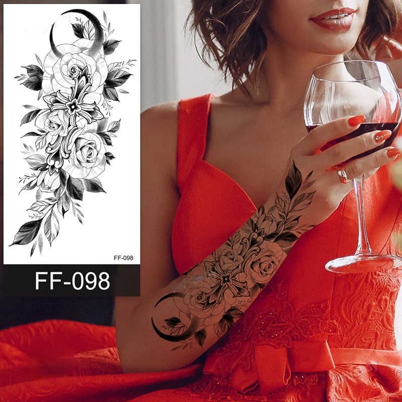 Temporary tattoo sticker flower girls body sticker flower tattoo ...