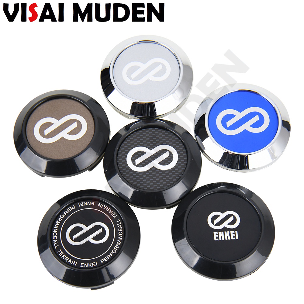 4PCS OD 64MM / ID 60MM Sport Rim Center Wheel Cap ENKEI Emblem Sticker ...
