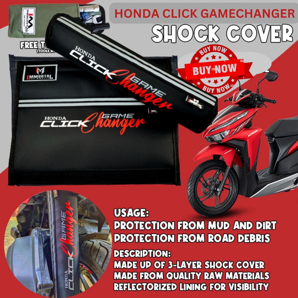 Honda Click Gamechanger Shock Cover By Immortal Motobag COD | Shopee ...