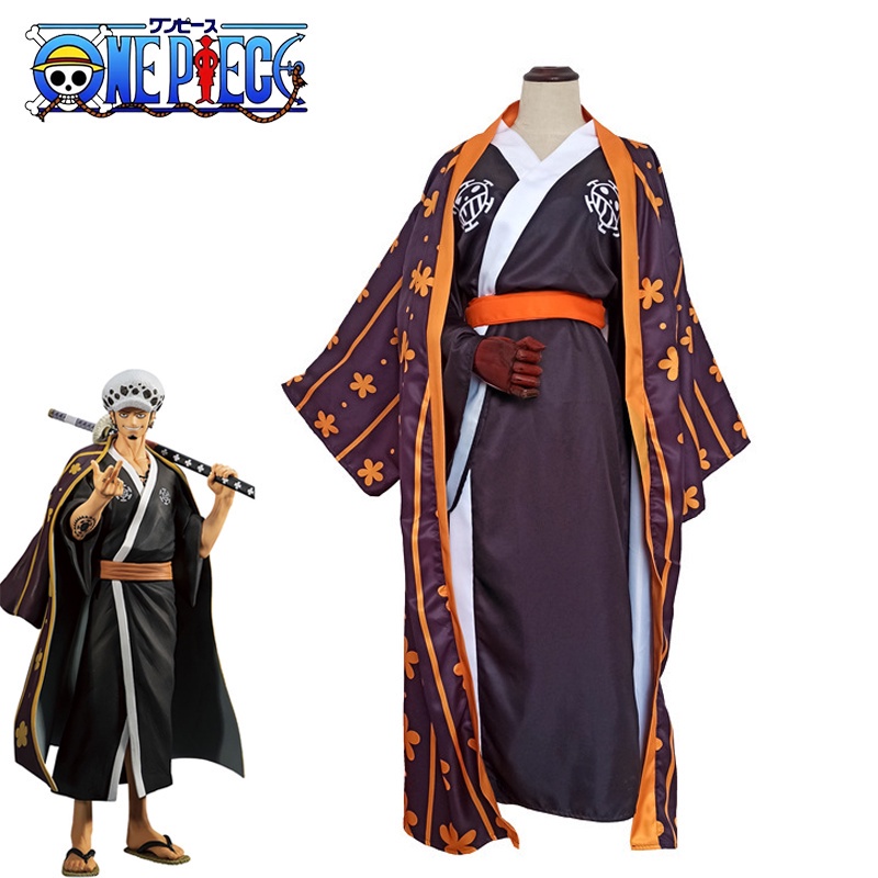 Trafalgar D Water Law Cosplay Costume Kimono Robe One Piece Halloween ...
