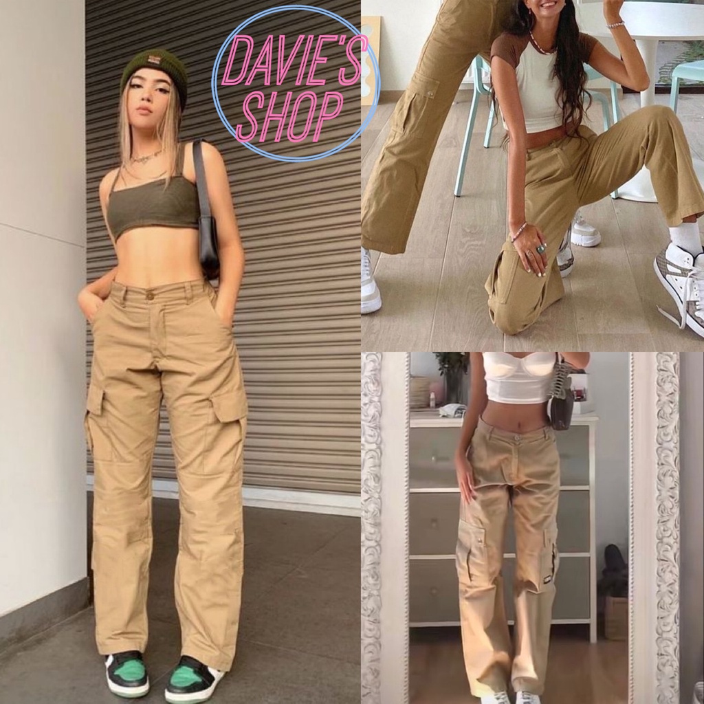 Girls Khaki Cargo Pants